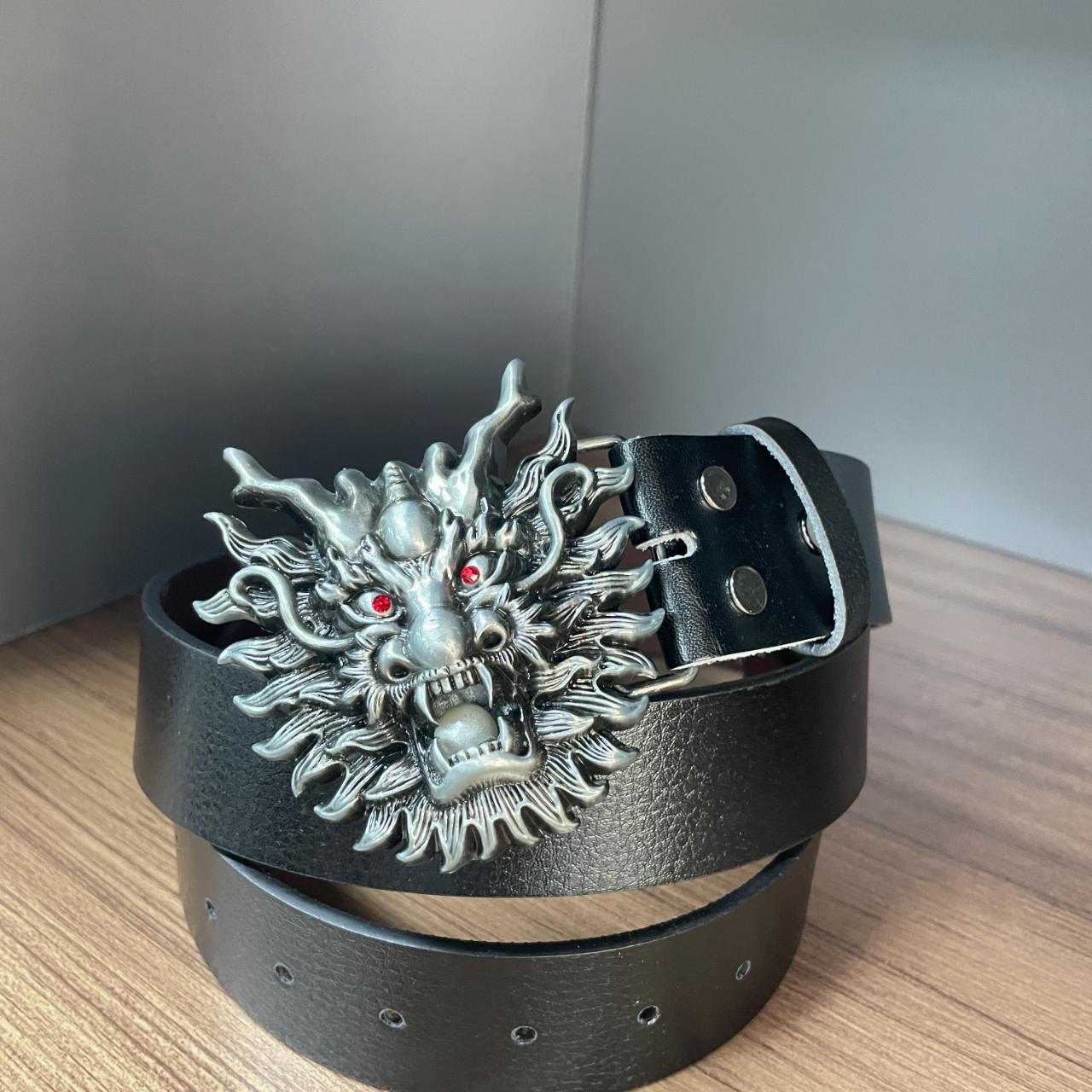 Punk style belt hip-hop all-match rivets casual belt... - Depop