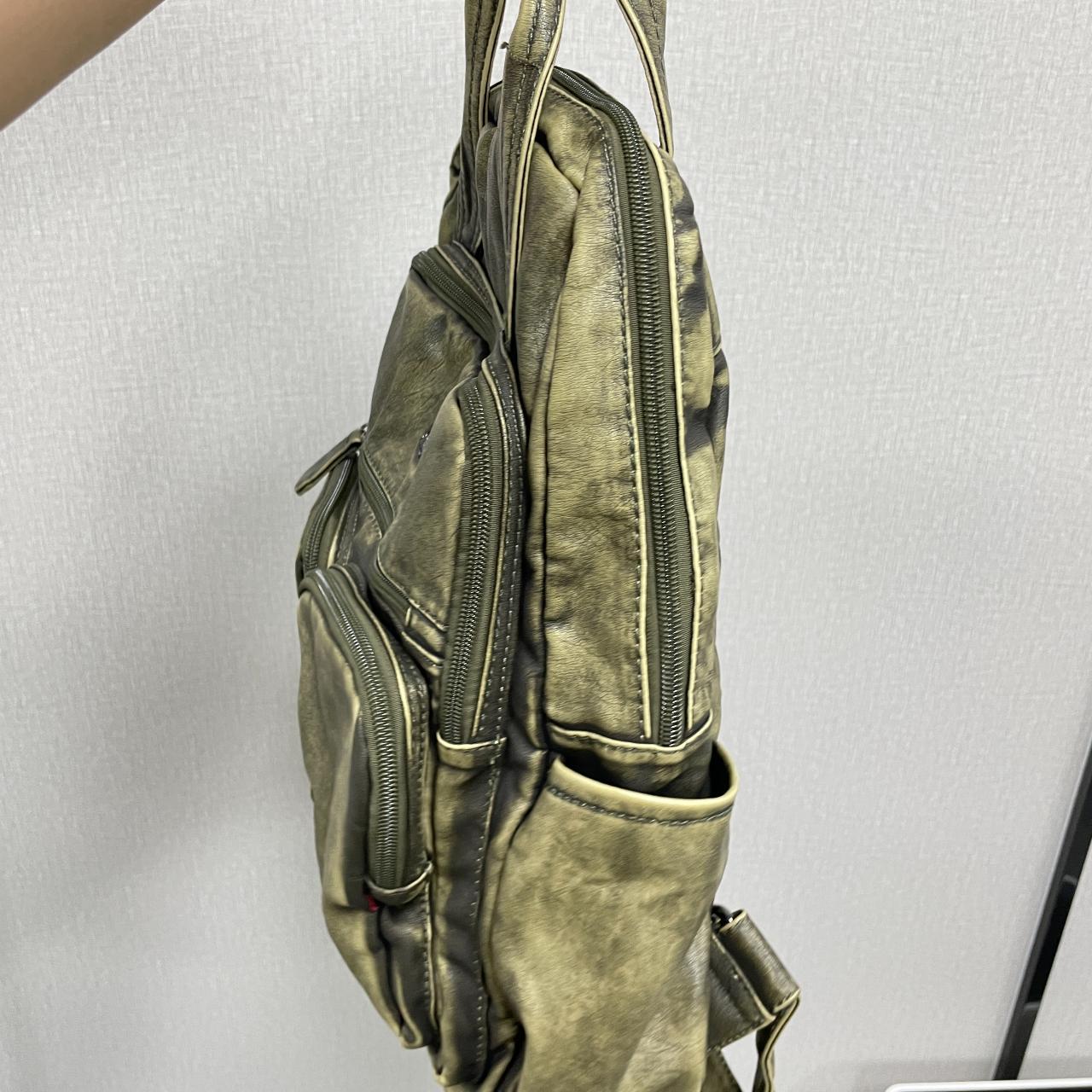 Vintage Green Backpack Purse for Women Man Soft... - Depop