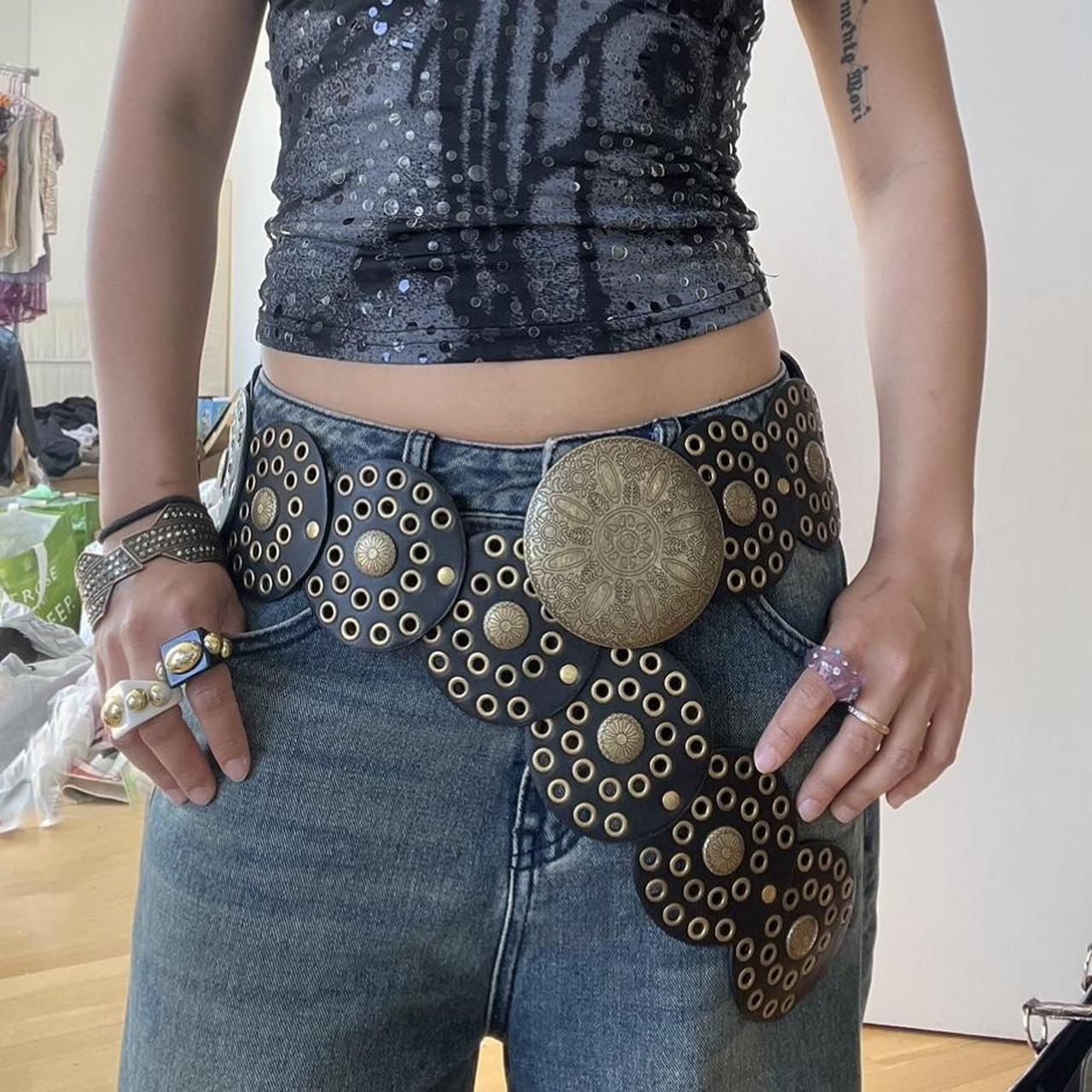 Vintage Boho Western Y2K Disc Circle Belt 🤎🤎 The... - Depop