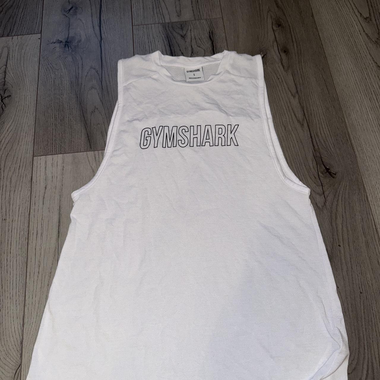Gymshark white sleeveless muscle tank , ladies size... | Depop