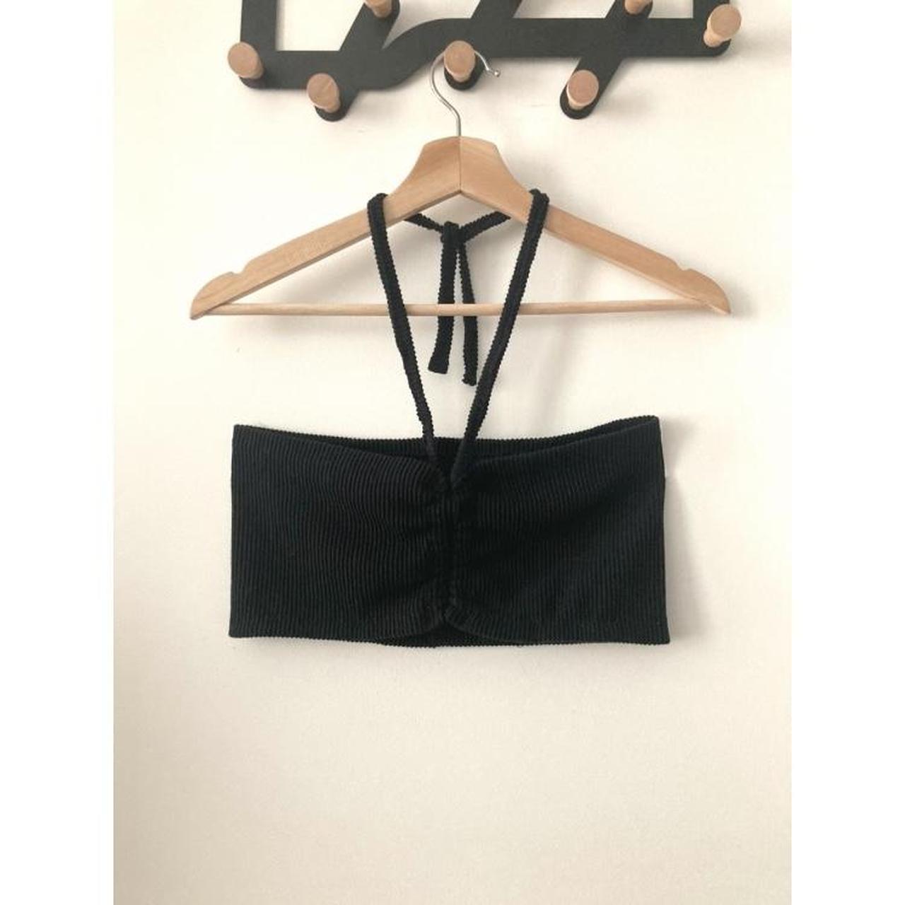Tie up ribbed halter top crop Reworked—in perfect... - Depop