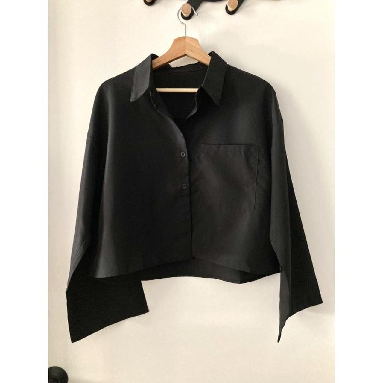 Oversized cropped button up shirt Perfect... - Depop