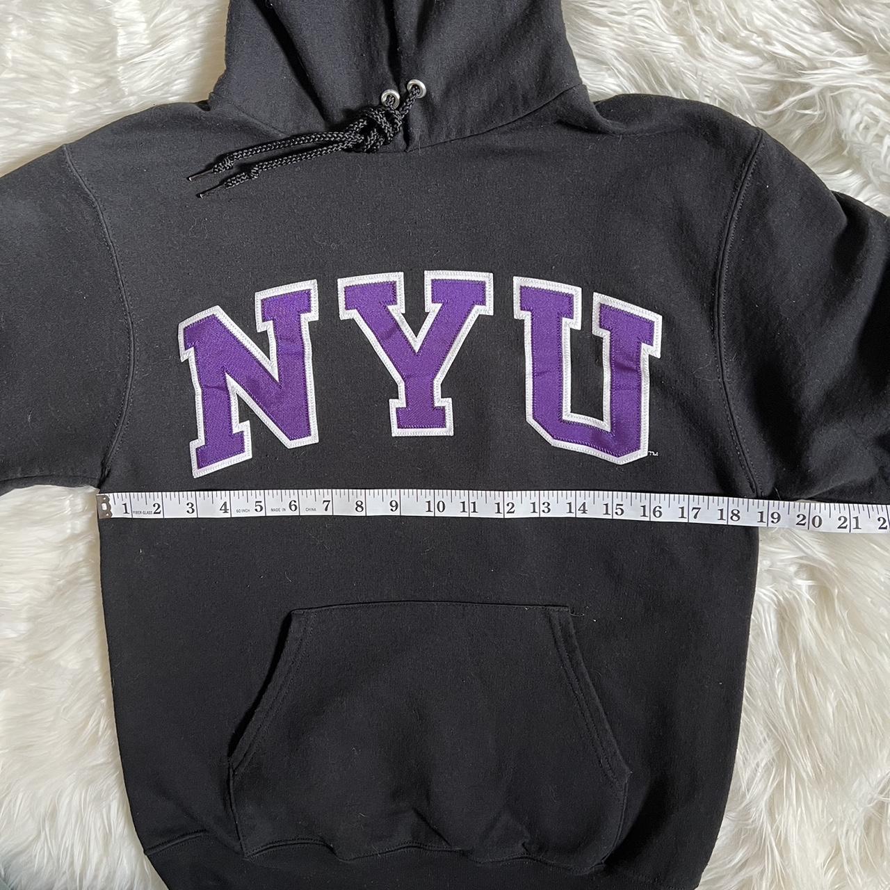 CHAMPION Trade Mark NYU Black Hoodie with... - Depop