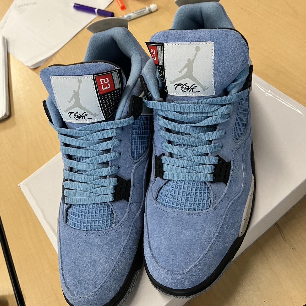 Nike jordan 4 university blue The Air Jordan 4... - Depop