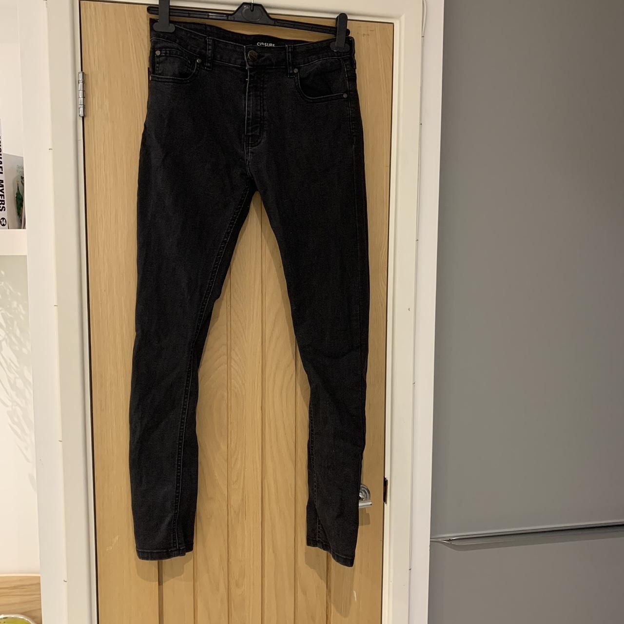 Men’s black slim/skinny jeans Closure 32R - Depop