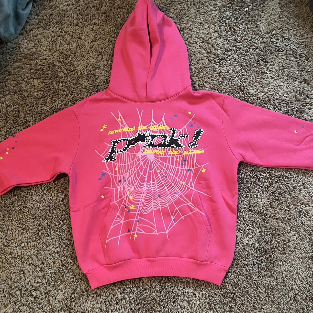 Pink Sp5der Hoodie ( 1 SMALL 1 MEDIUM AVAILABLE) - Depop