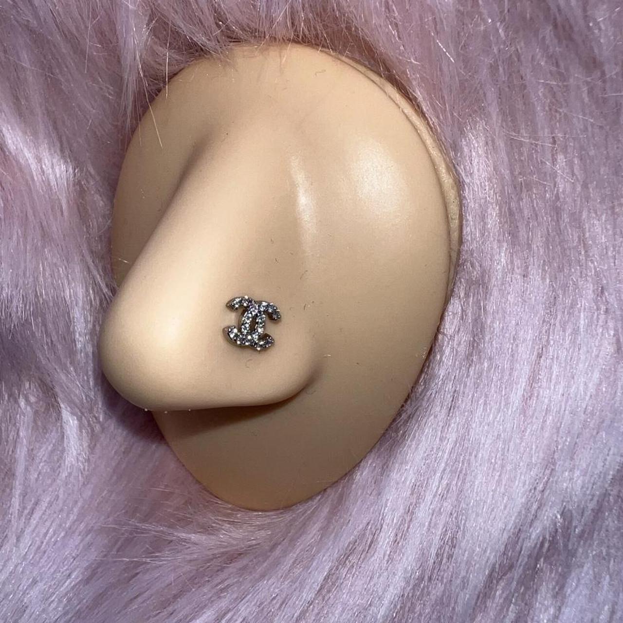 Nose Ring////CC Coco Chanel in silver #nosering... - Depop