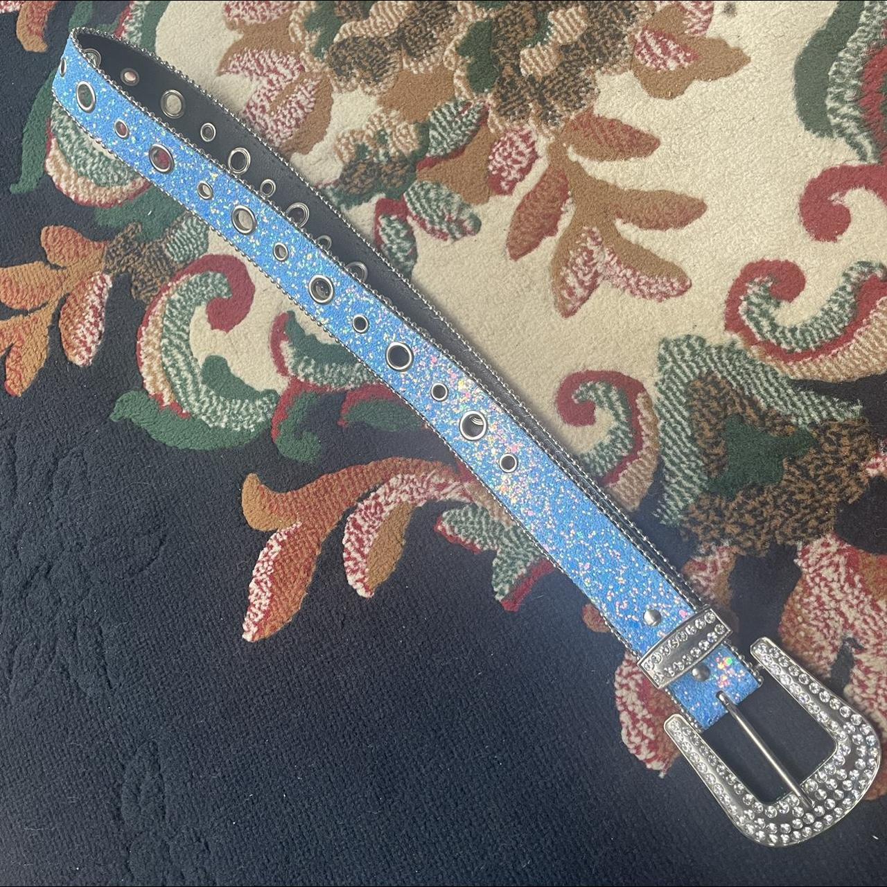 Blue Rhinestone BB Belt Length : 100cm Colour :... - Depop