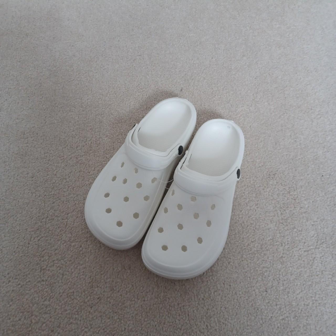 Size 9 plain white Crocs. Very squishy and... - Depop