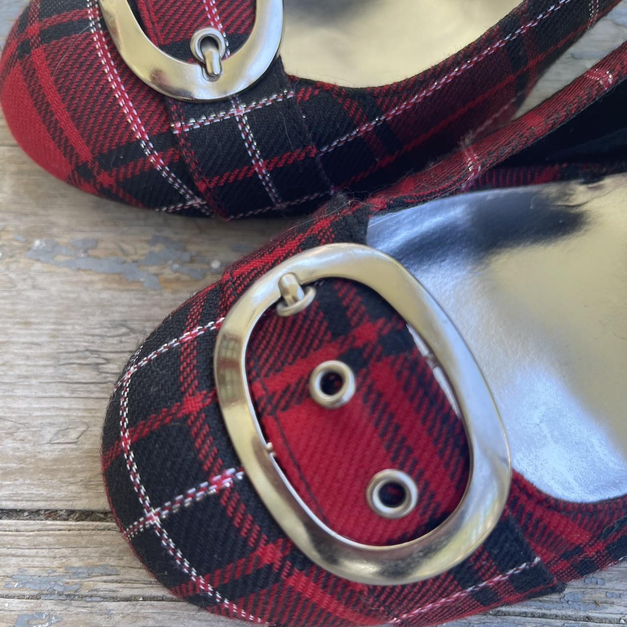 Sweet pair of red plaid pumps. Size 9 and the brand... - Depop