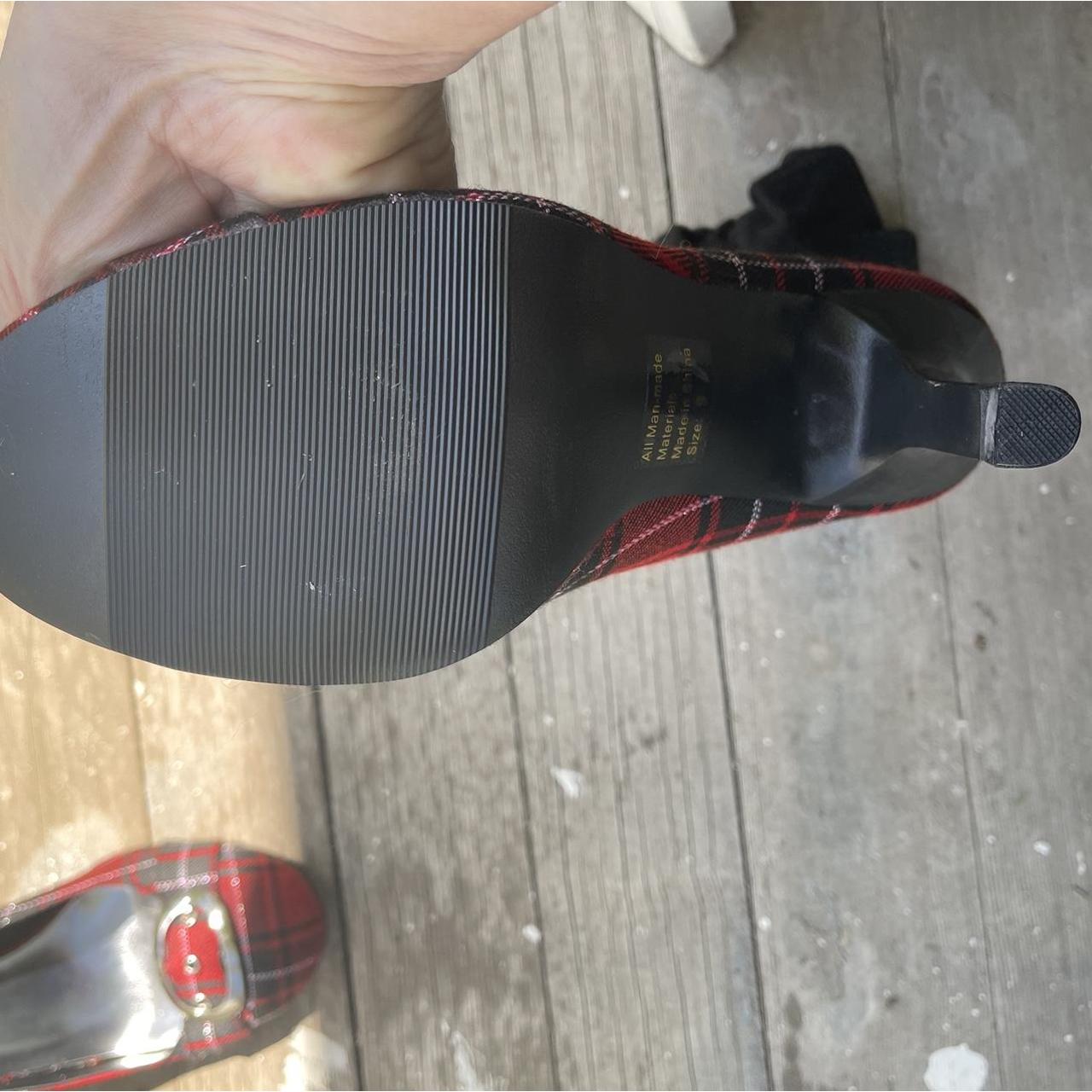 Sweet pair of red plaid pumps. Size 9 and the brand... - Depop