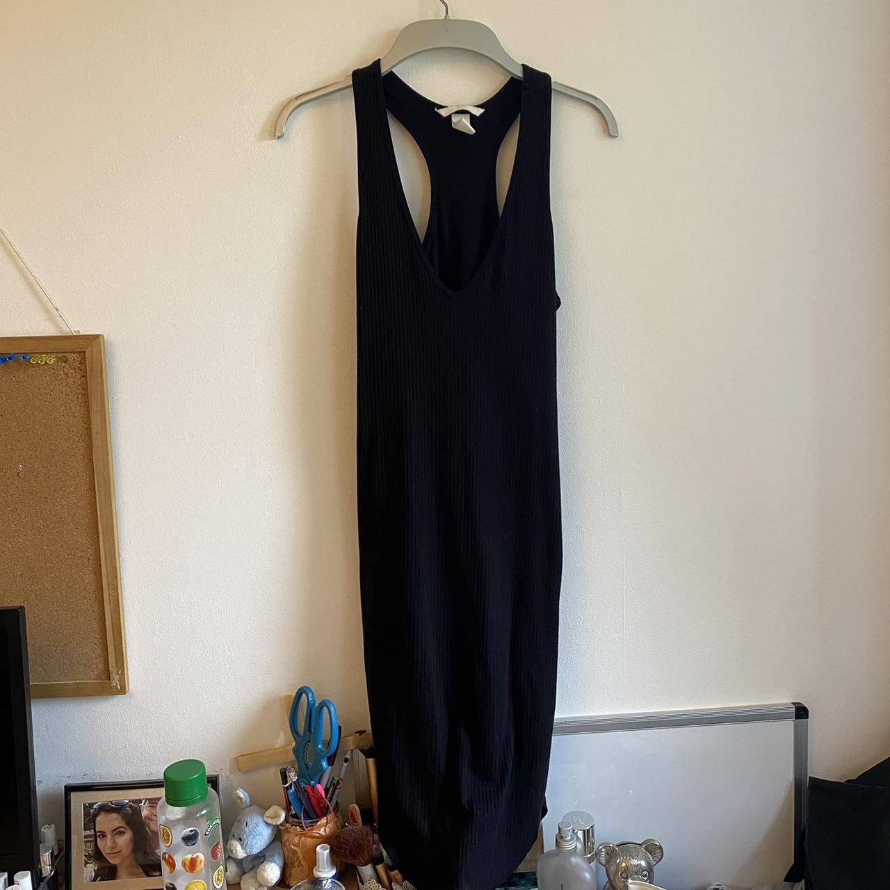 H&M racer back black bodycon mini dress - Depop