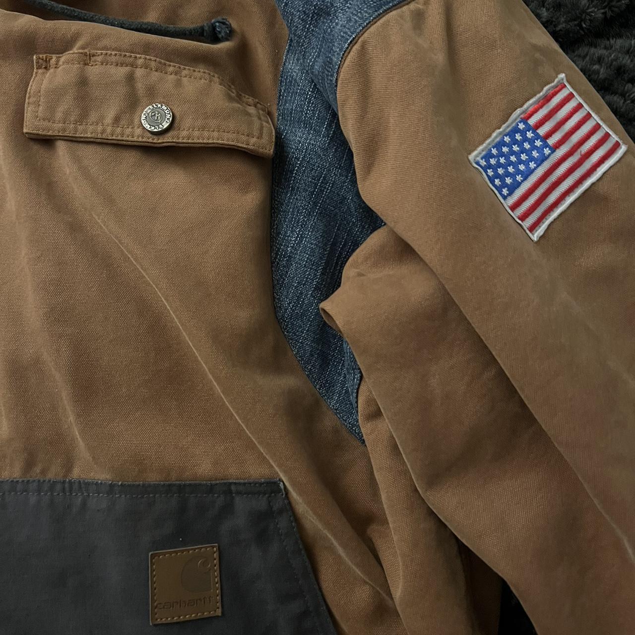 Large Carhartt brown heavy work jacket - Depop