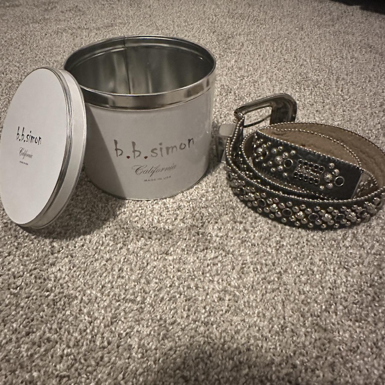 Black rhinestone real b.b Simon belt (still have the... - Depop