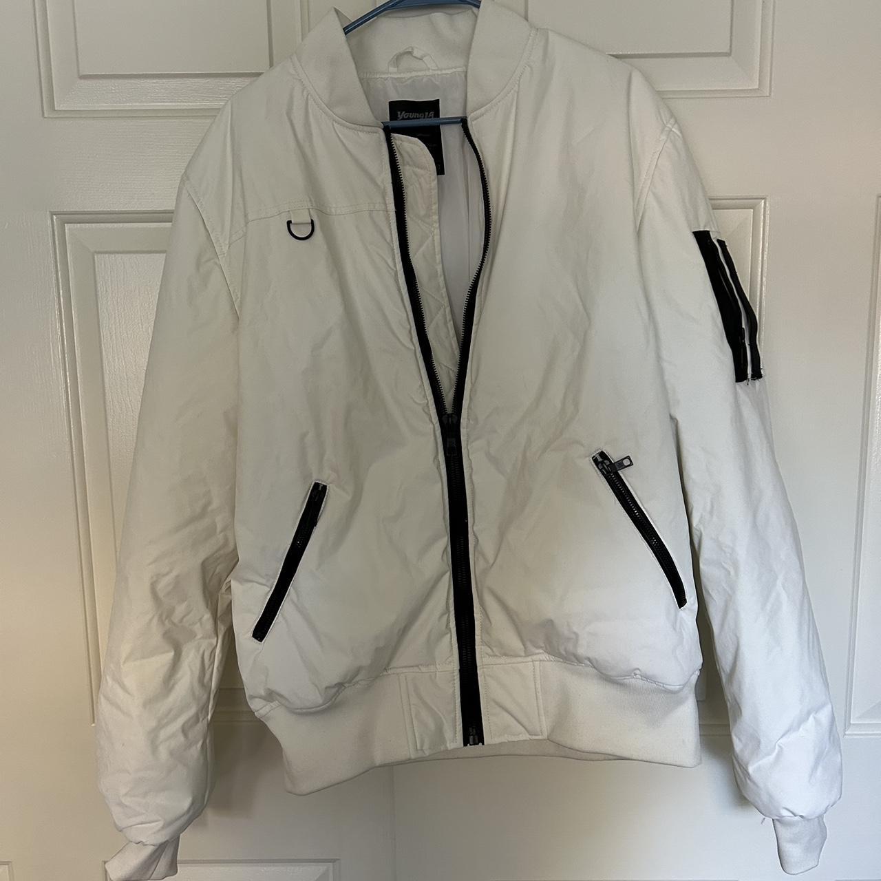 White youngla bomber jacket #youngla #jacket #y2k - Depop