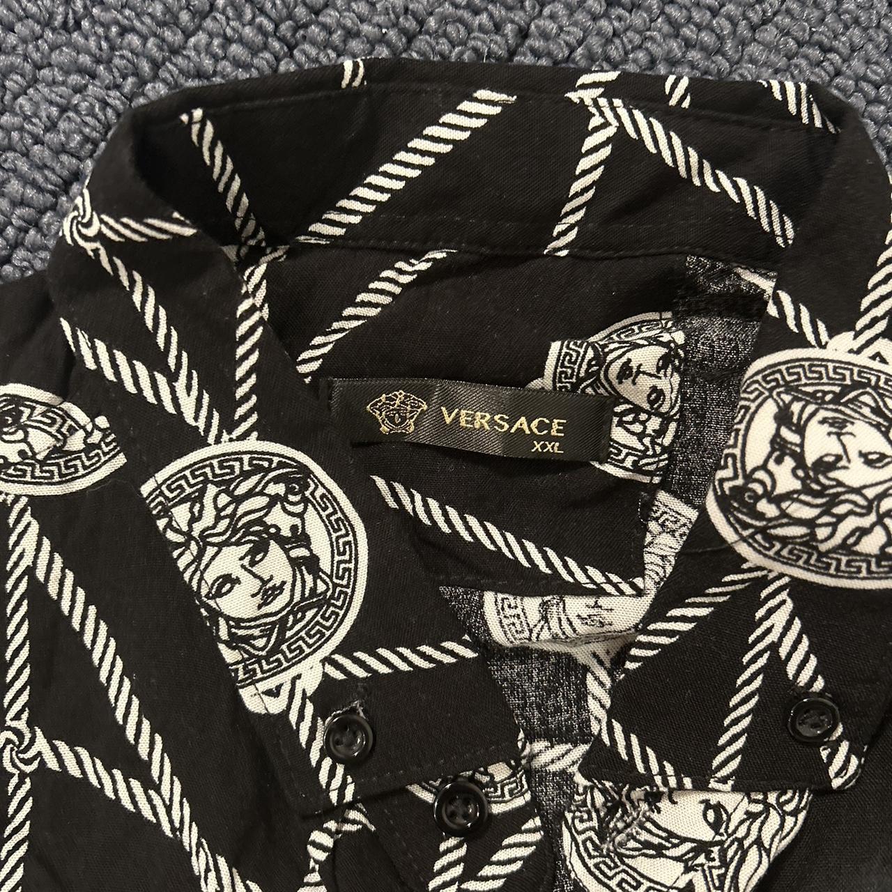 Versace full print button up Size XXL fits like a M... - Depop