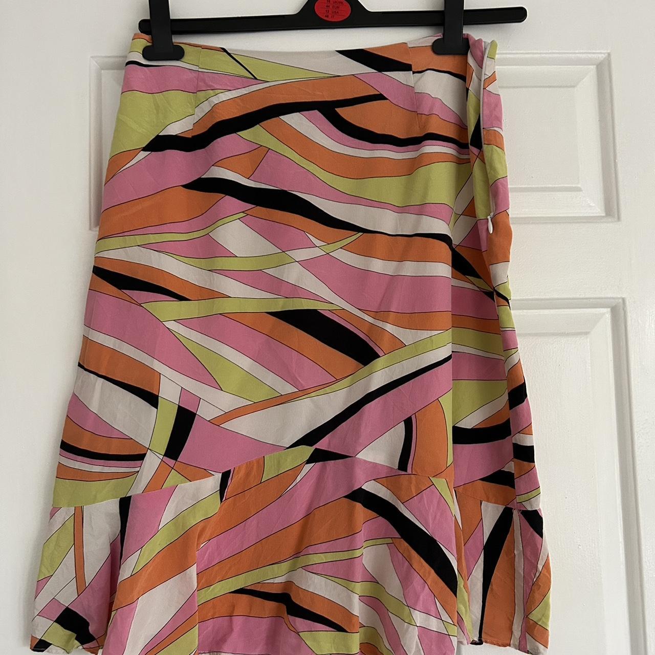 Vintage 100% pure silk Talbots midi skirt - Depop
