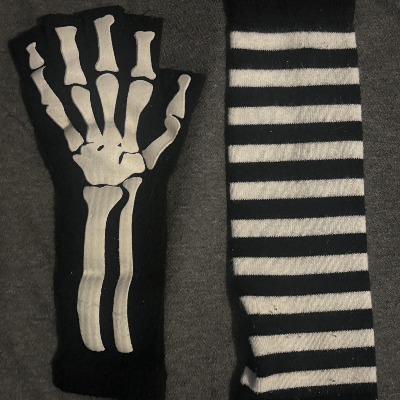 combo handwarmers/emo skeleton glove - skeleton... - Depop
