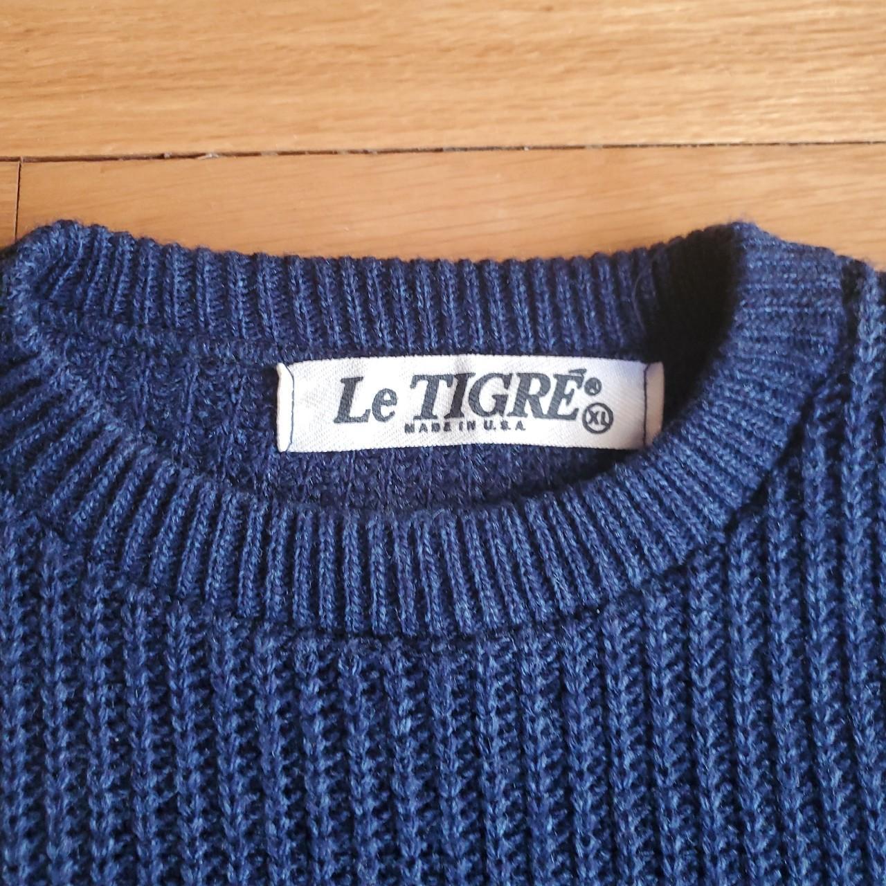 Vintage Le Tigre Navy sweater Women's XL but looks... - Depop