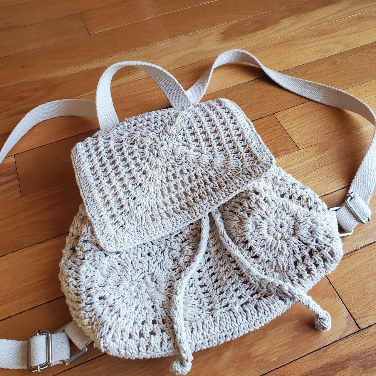 Wild Fable Crochet Backpack Great condition with a... - Depop