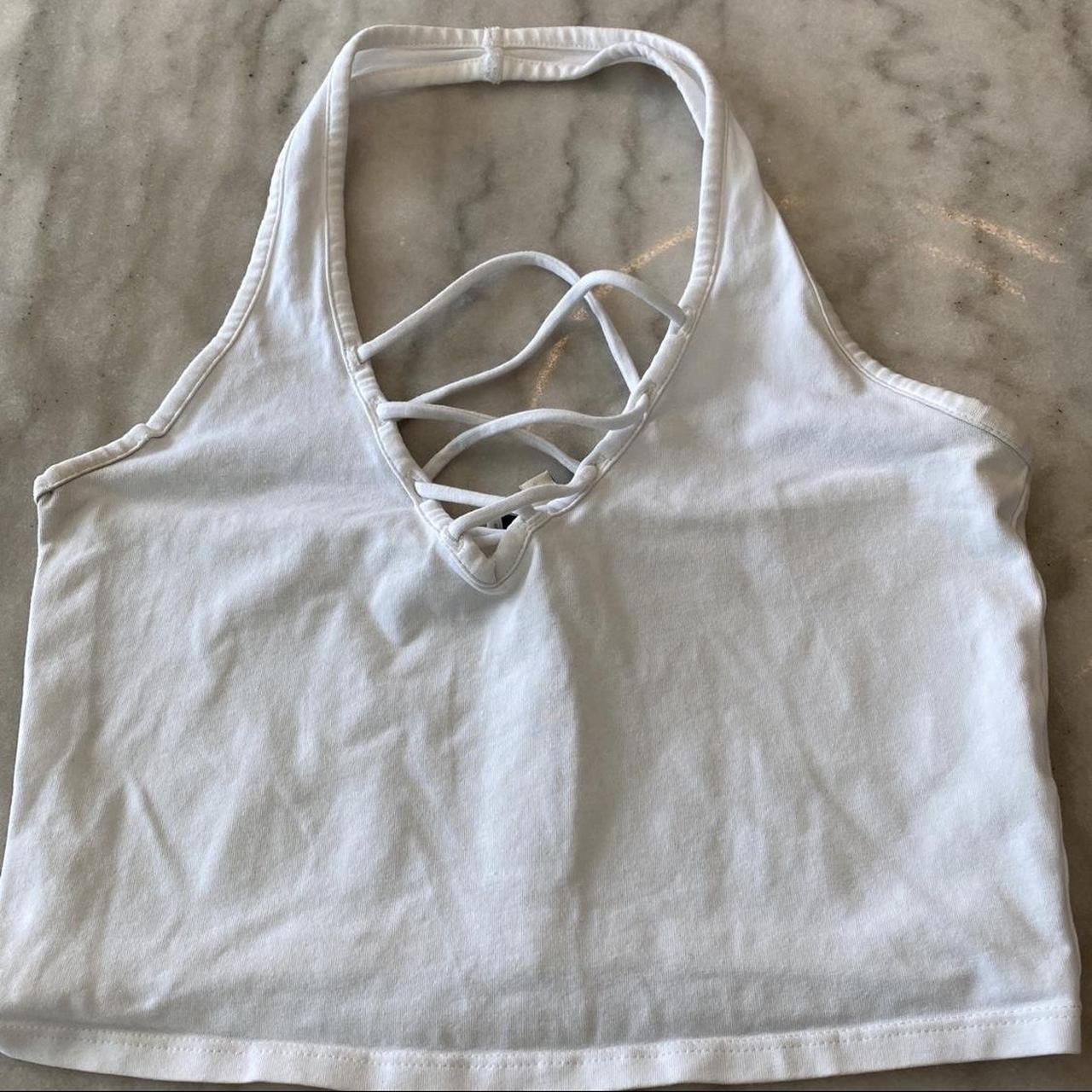 Express Men's White Crop-top | Depop
