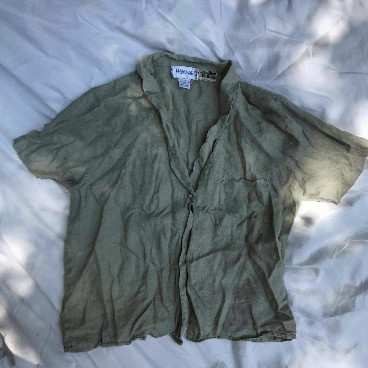 Green Irish Linen Button Up Needs to be ironed, but... - Depop