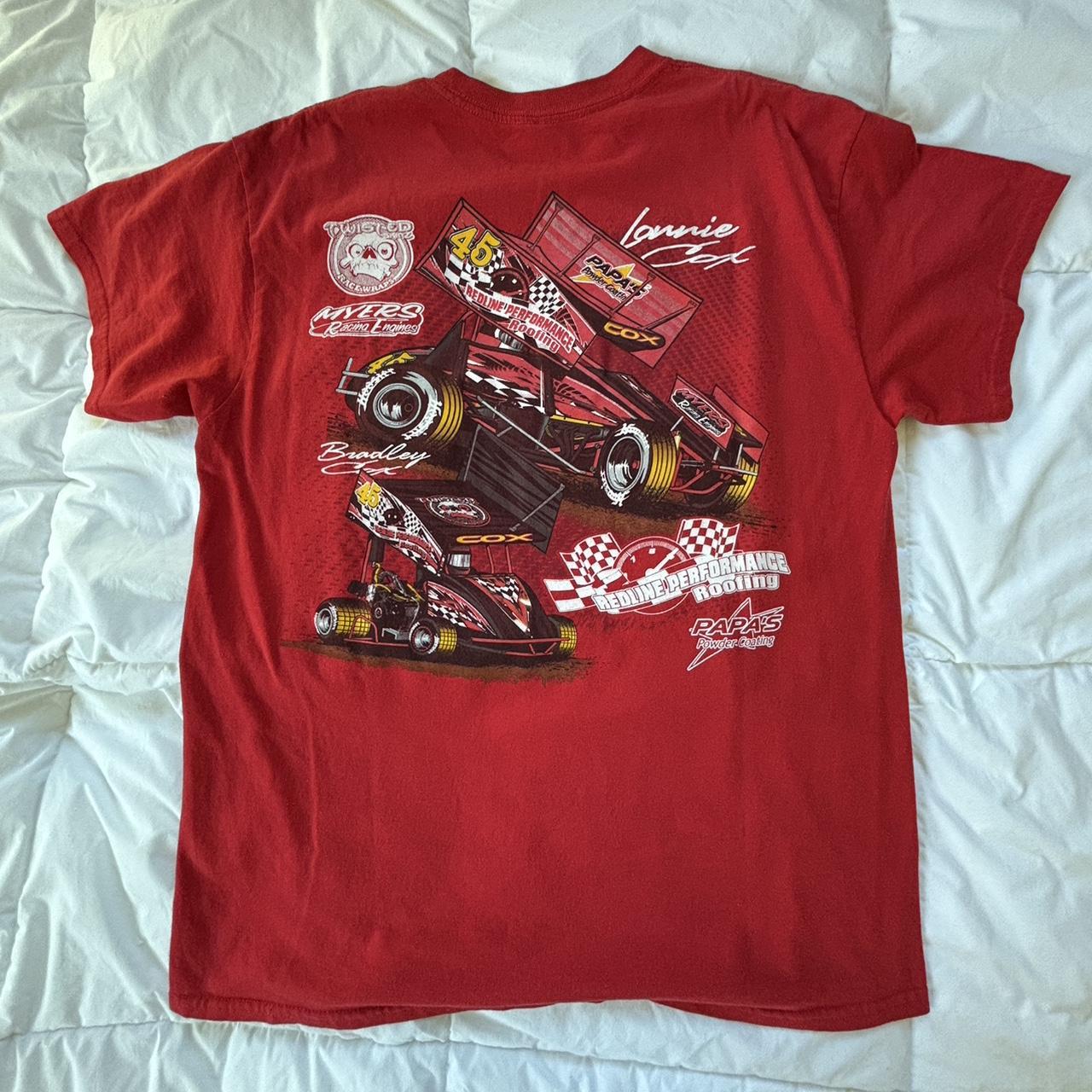 large red modern nascar racing tee, super nice piece - Depop