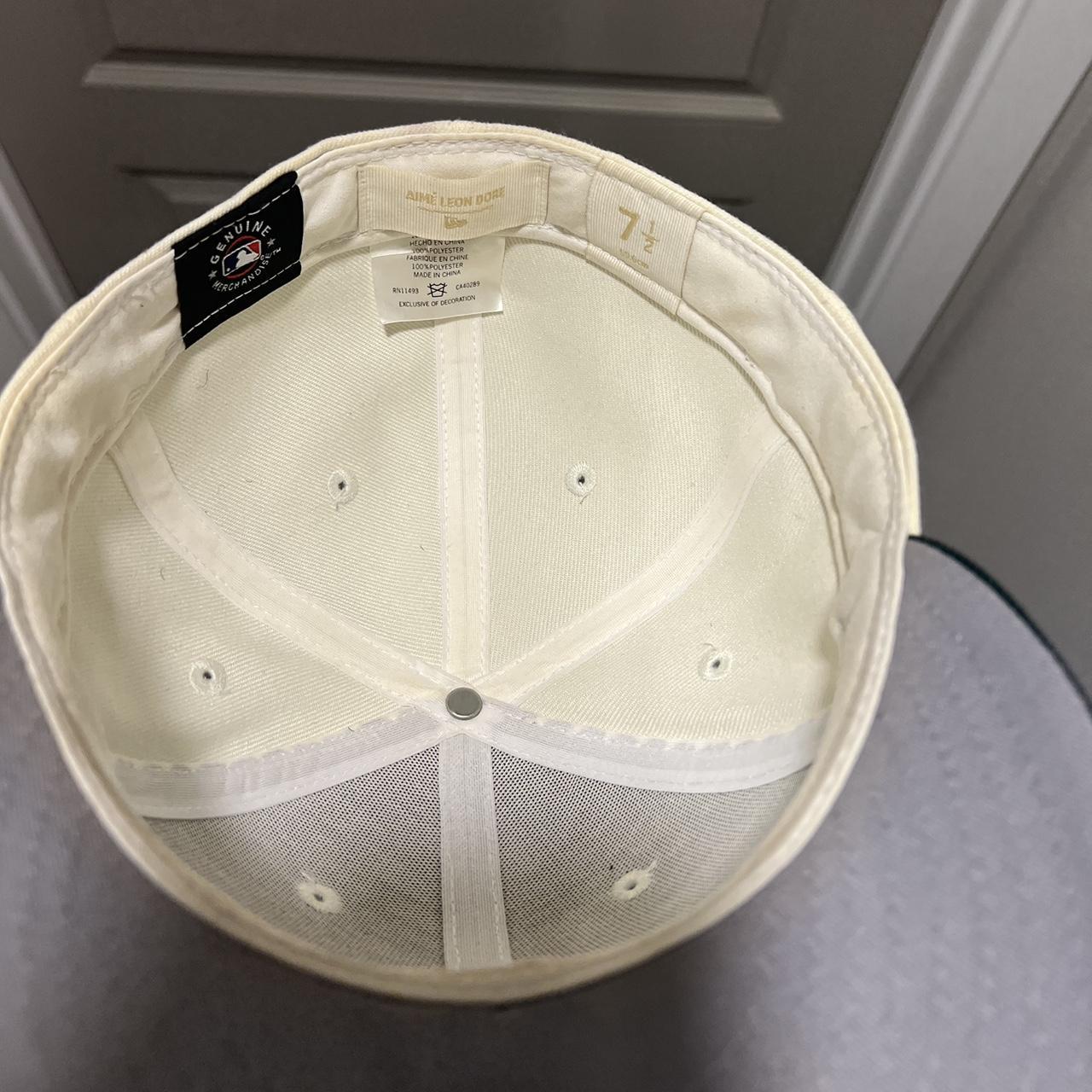 Aime Leon Dore green/cream fitted cap Size 7... - Depop