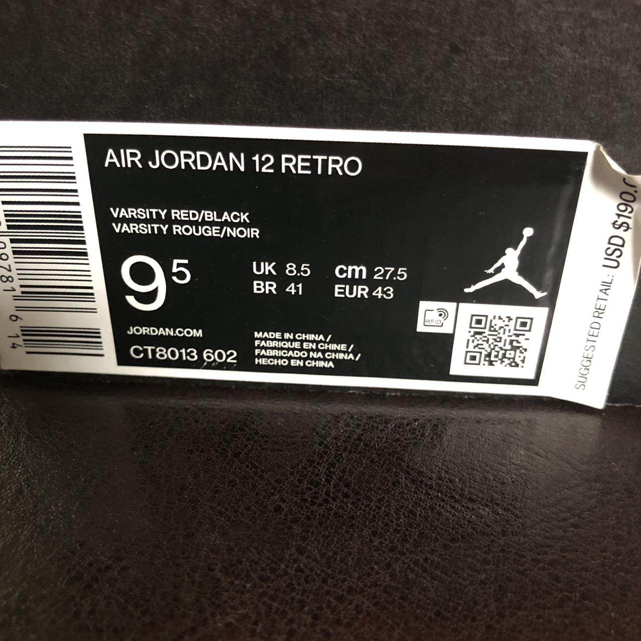 Jordan 12 retro varsity red/black Varsity... - Depop