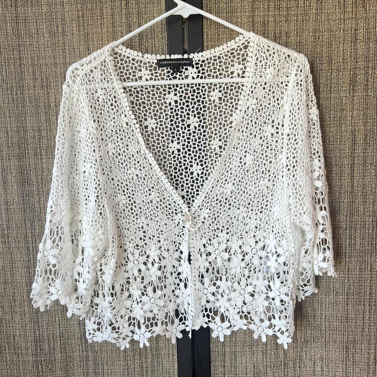 Lacey white cover-up @depop #depopfamous #lace... - Depop