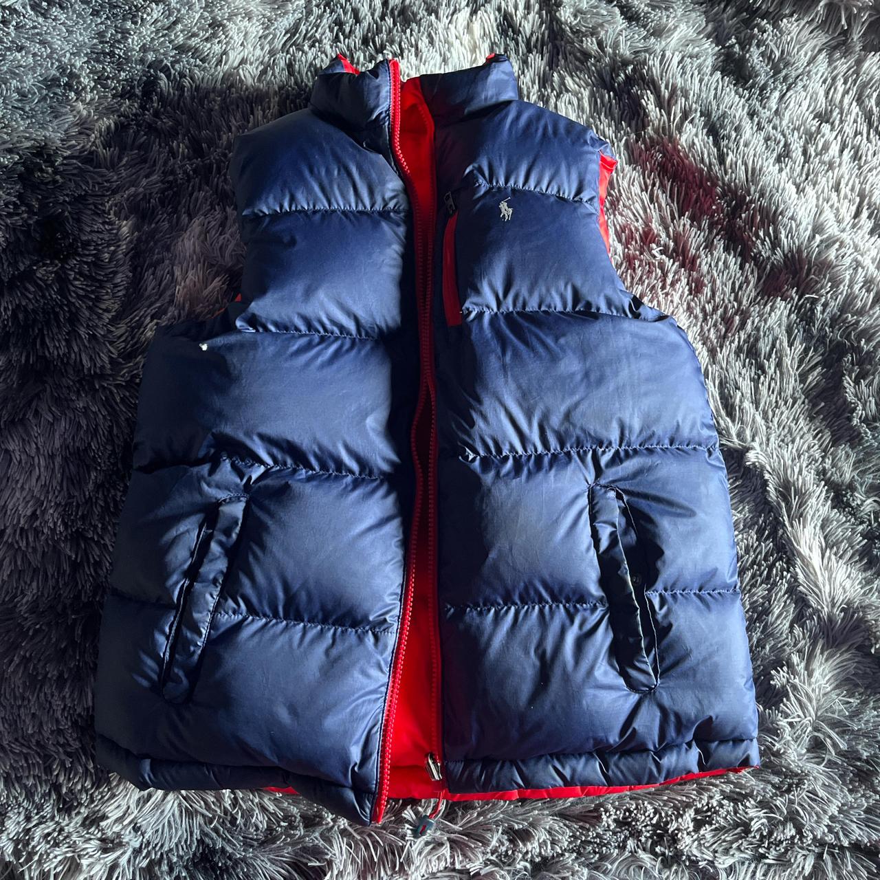 Red and blue reversible Polo Ralph Lauren puffer... - Depop