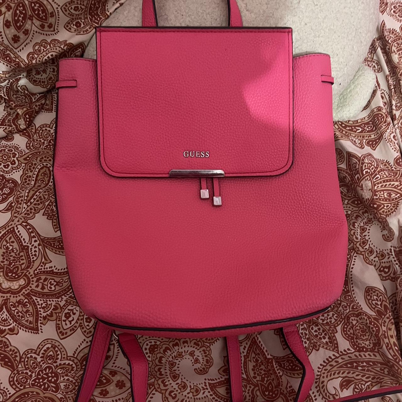 y2k pink guess backpack medium sized fits quite a... - Depop