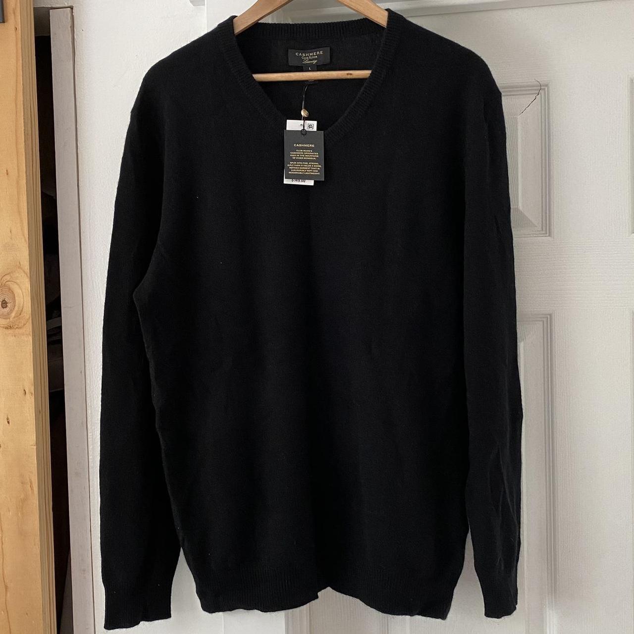 Club Room Men’s Black Cashmere V Neck Sweater New... - Depop