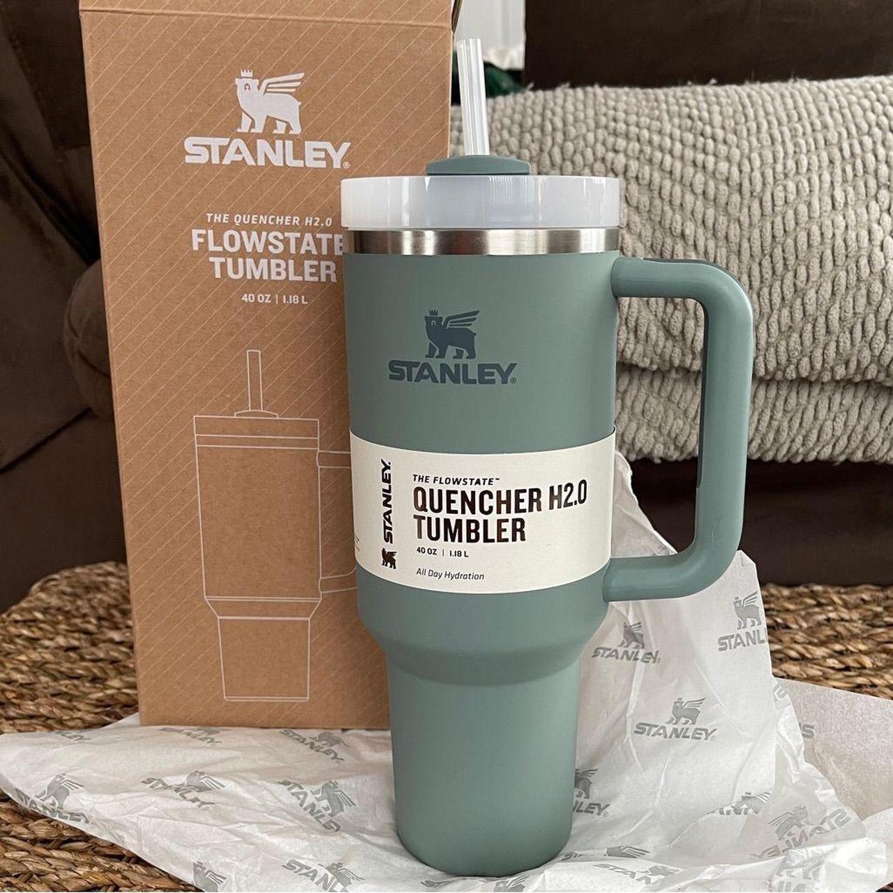GREEN STANLEY NEVER USED GONE QUICK #stanleytumbler... - Depop