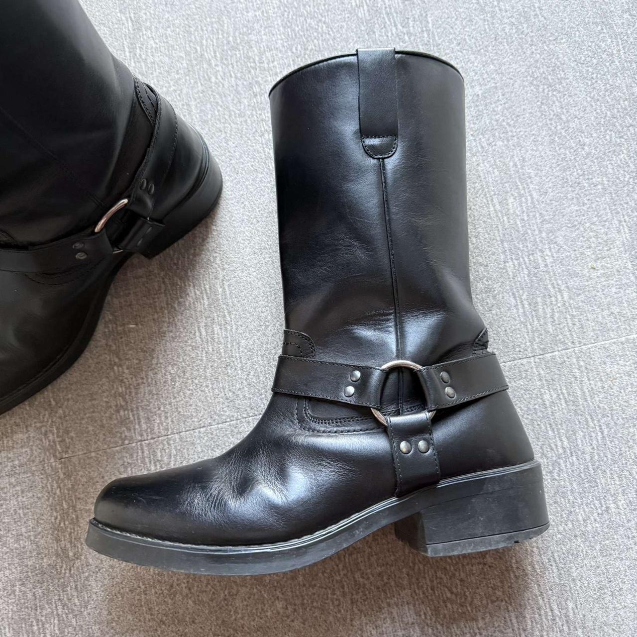 Vintage leather Engineer/carpenter boots, size 7 Uk,... | Depop