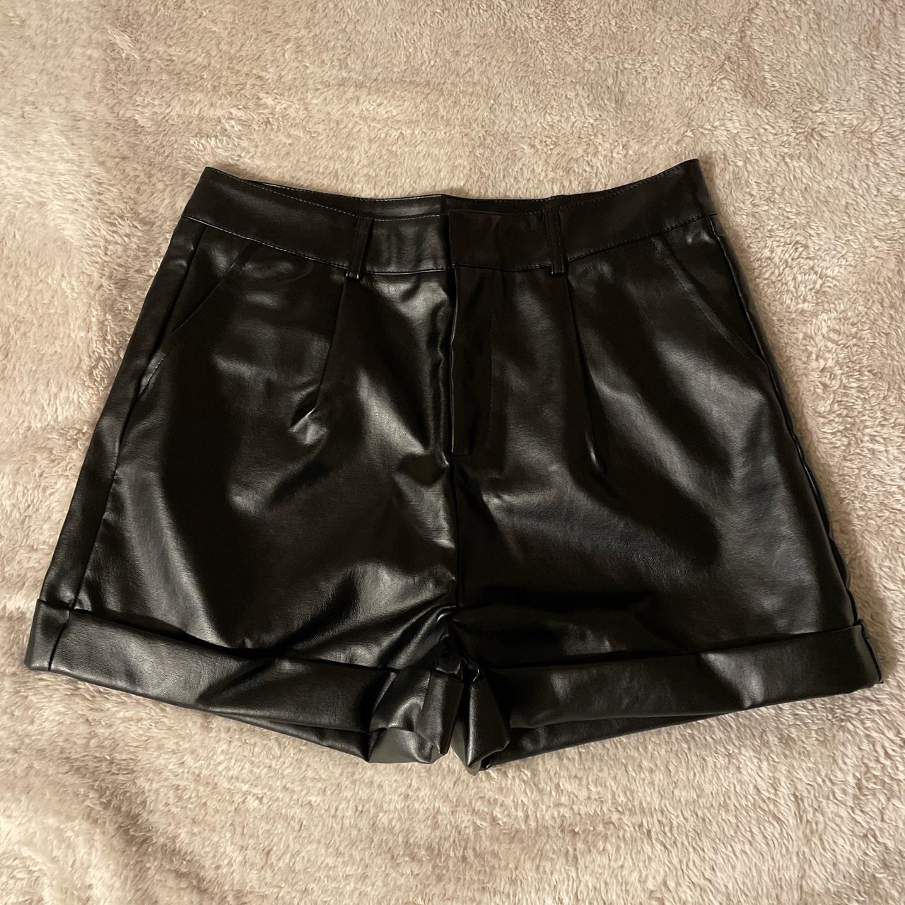 Tall SHEIN pleather shorts *never... - Depop