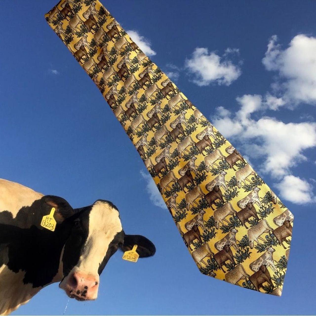 Michelsons of London pure silk cows in field tie... - Depop