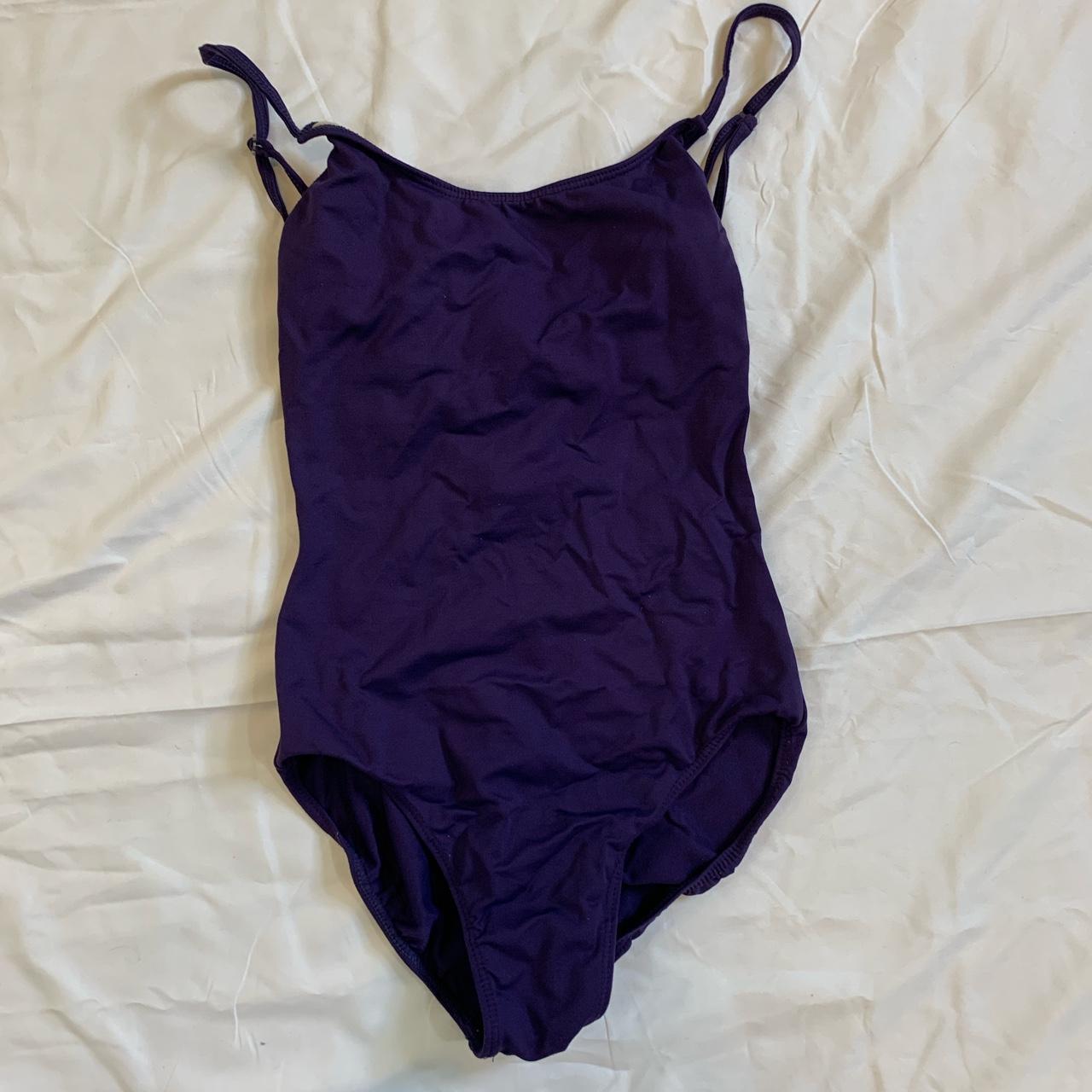 dark purple ballet leotard size M with adjustable... - Depop