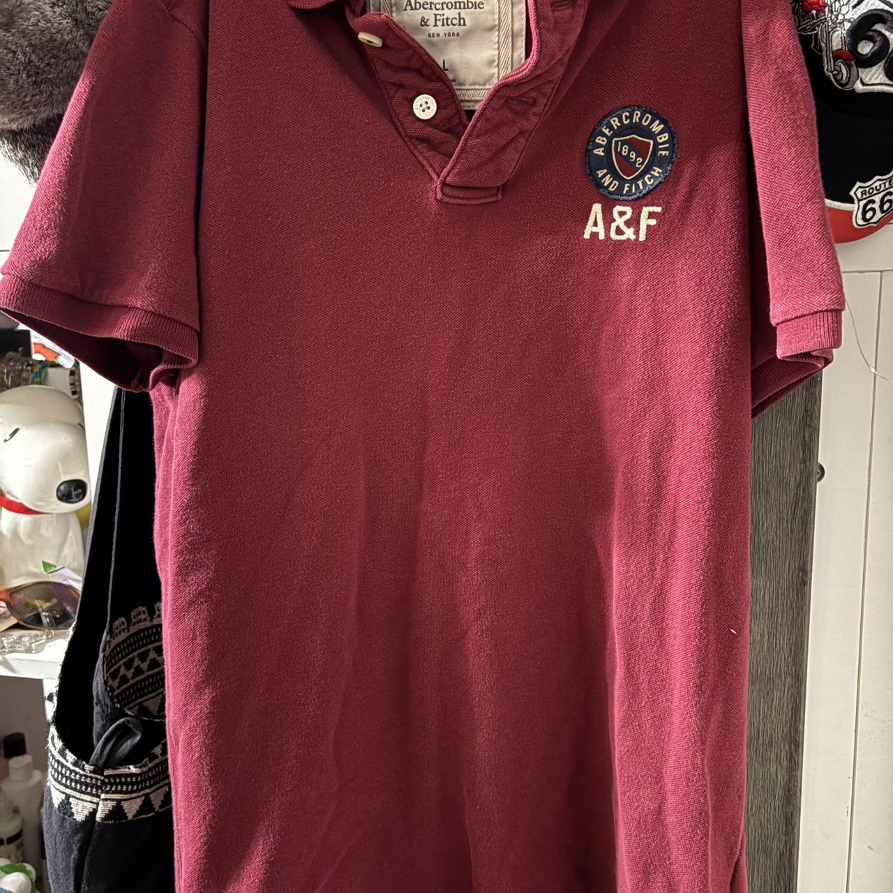 Maroon Abercrombie & Fitch polo shirt #vintage #2000s | Depop