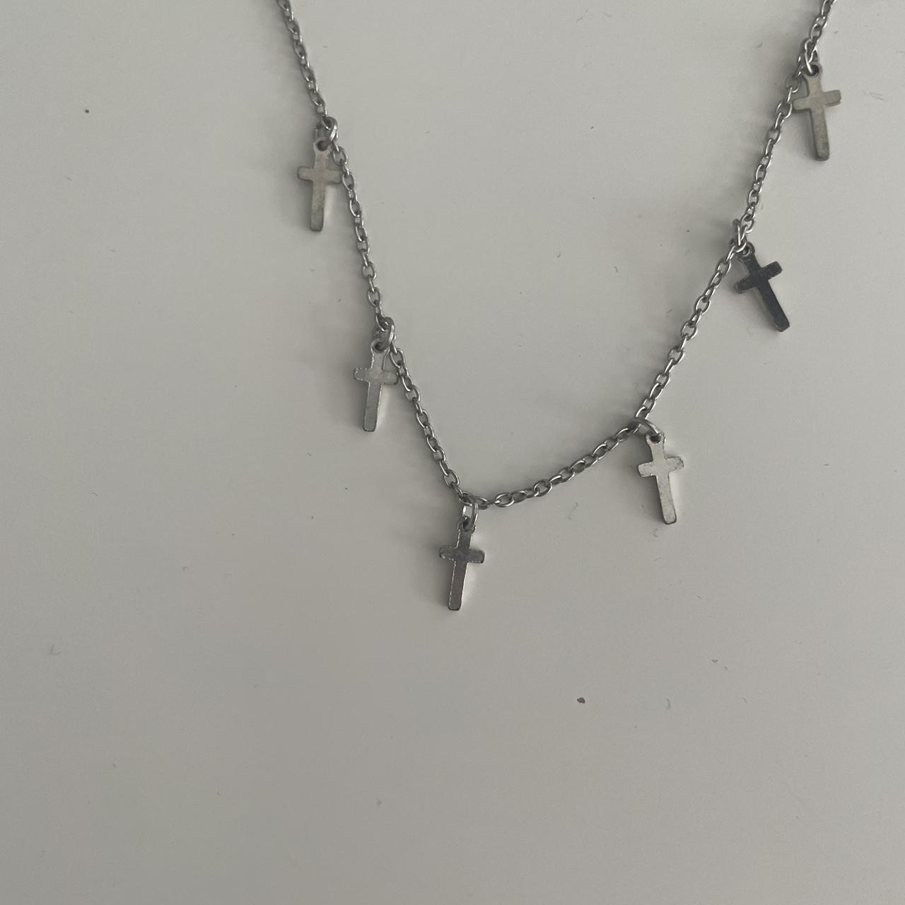 Silver cross necklace #emo #crosses #silver - Depop
