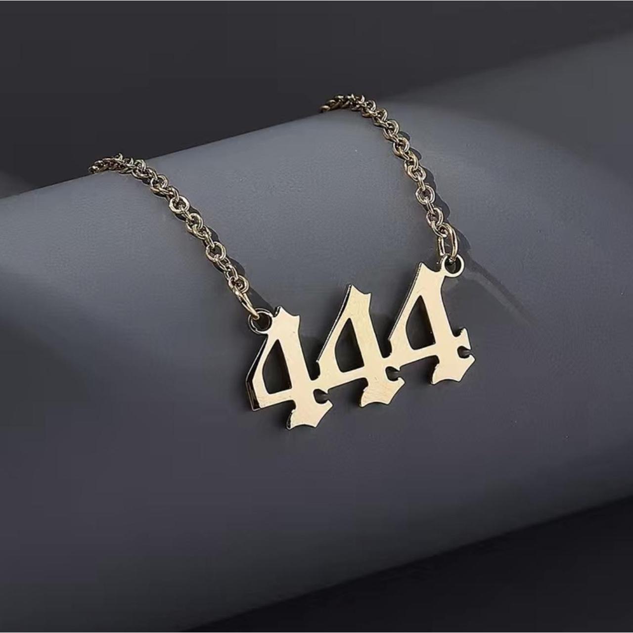 Beautiful dainty gold 444 angel number necklace ... - Depop