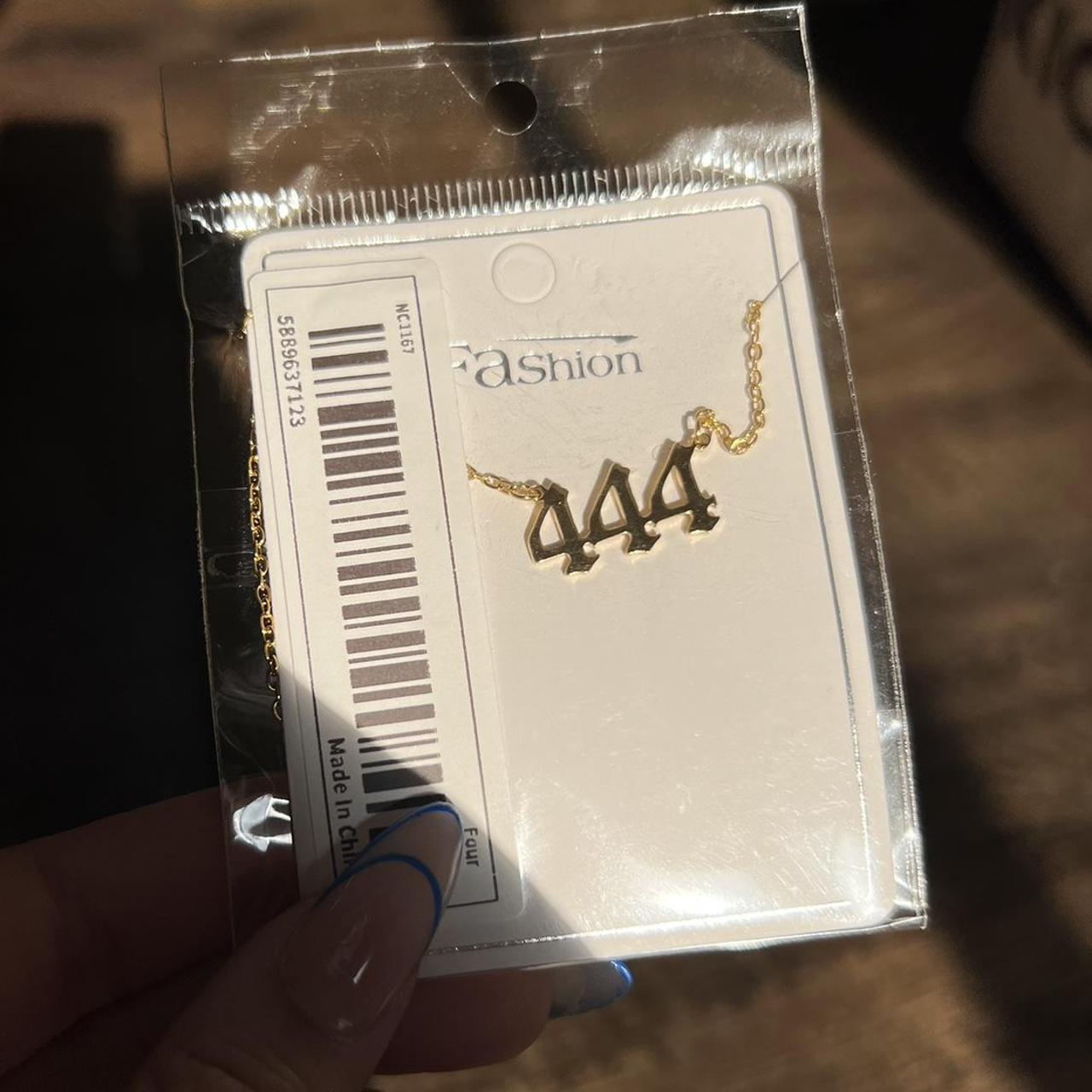 Beautiful dainty gold 444 angel number necklace ... - Depop