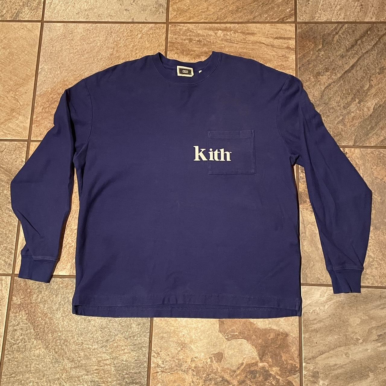 Kith Men's Blue and White T-shirt | Depop