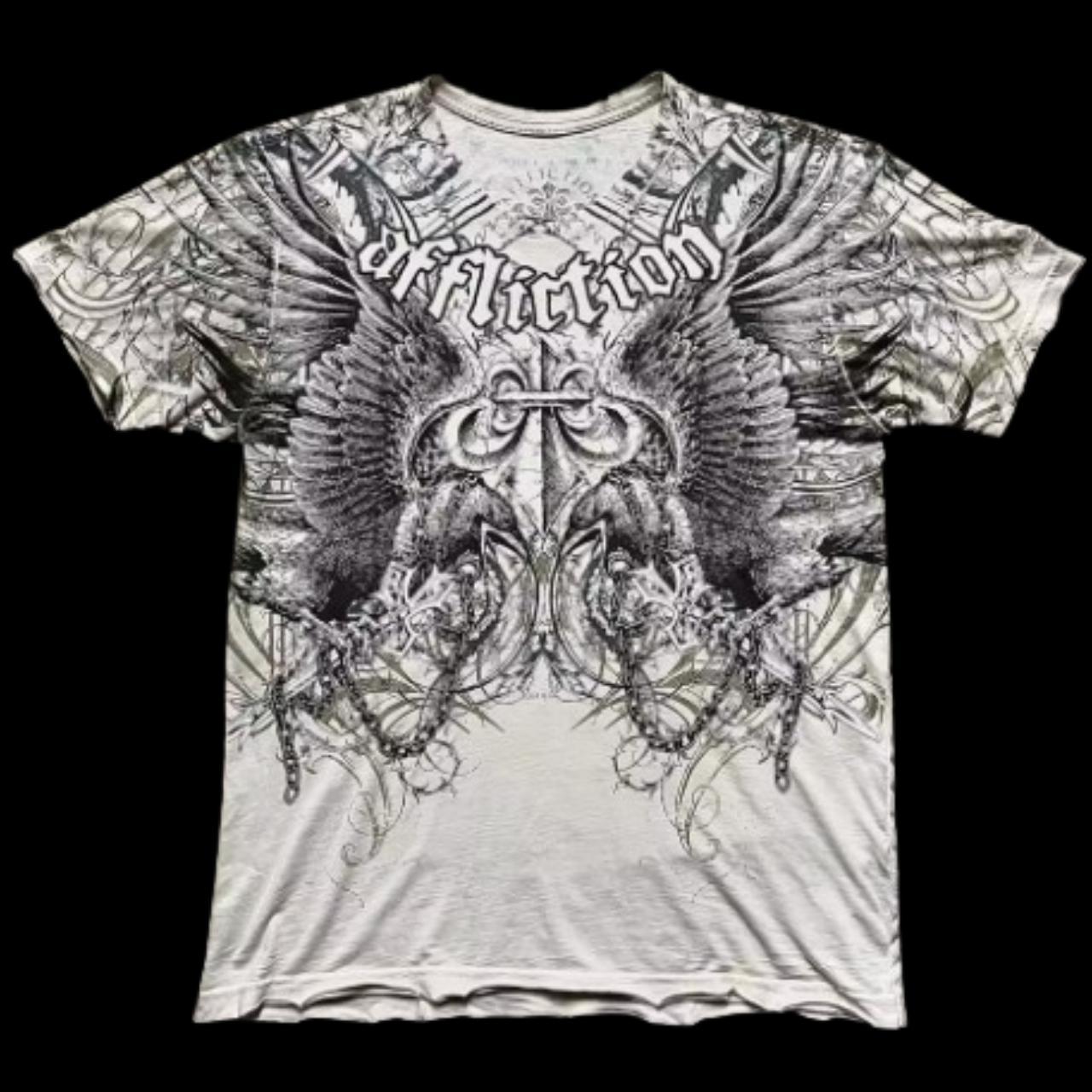Medium Affliction white tee, Brand new | Depop