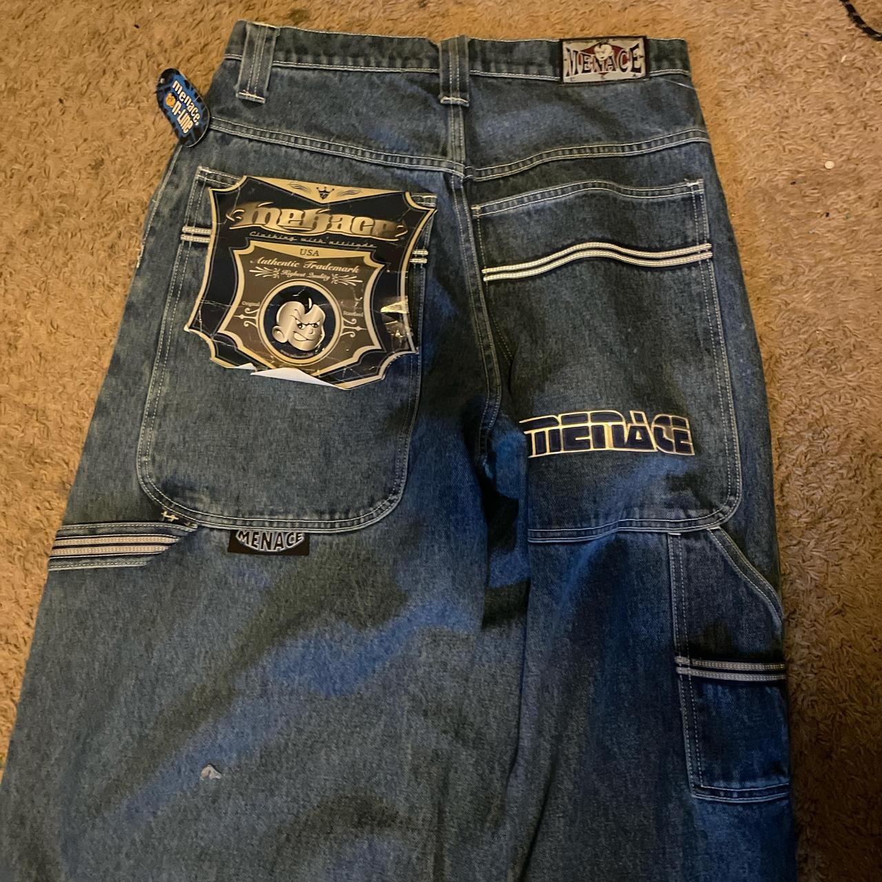 DEADSTOCK vintage menace jeans 33 waist 31 length... - Depop