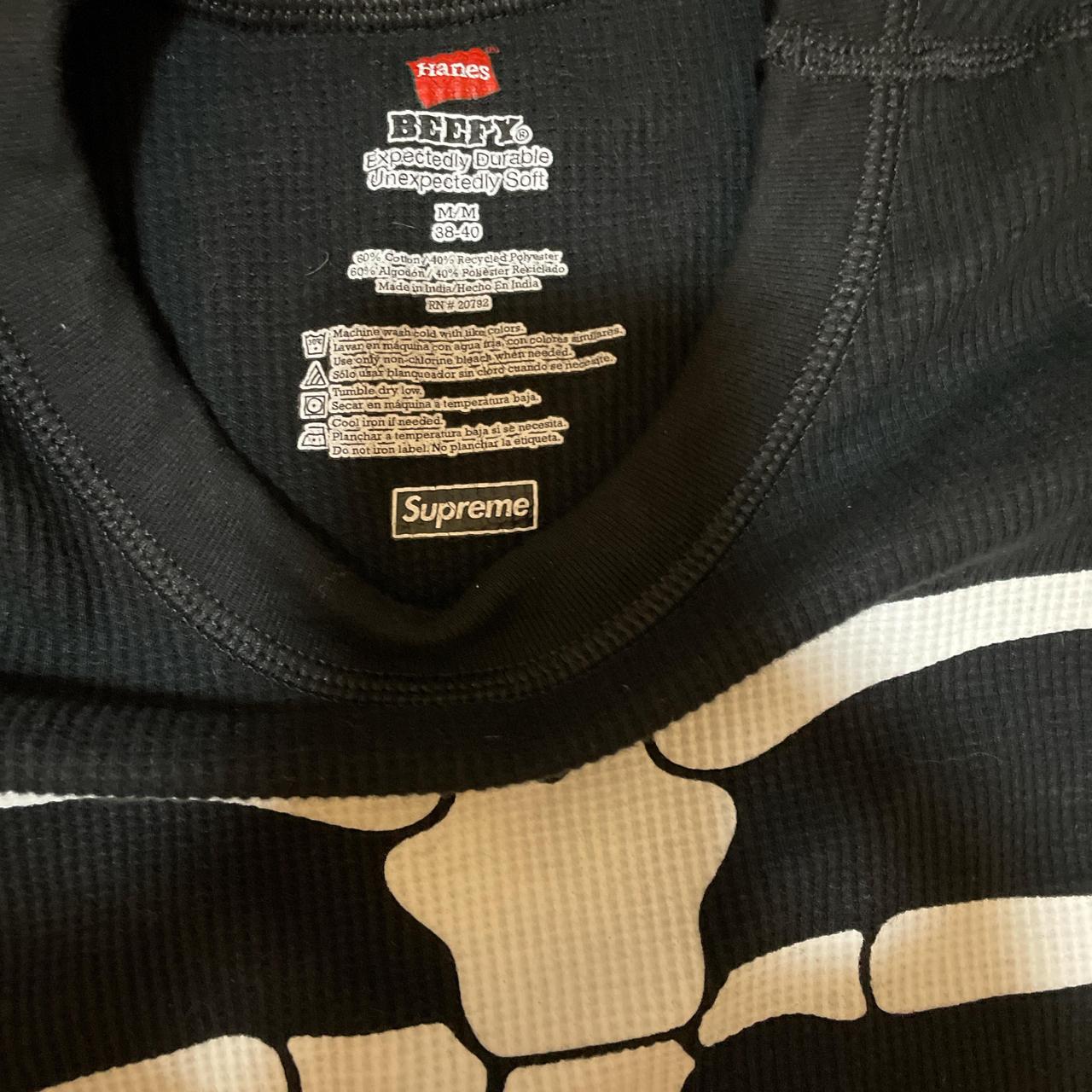 SUPREME BLACK SKELETON THERMAL size M #y2k #supreme... | Depop