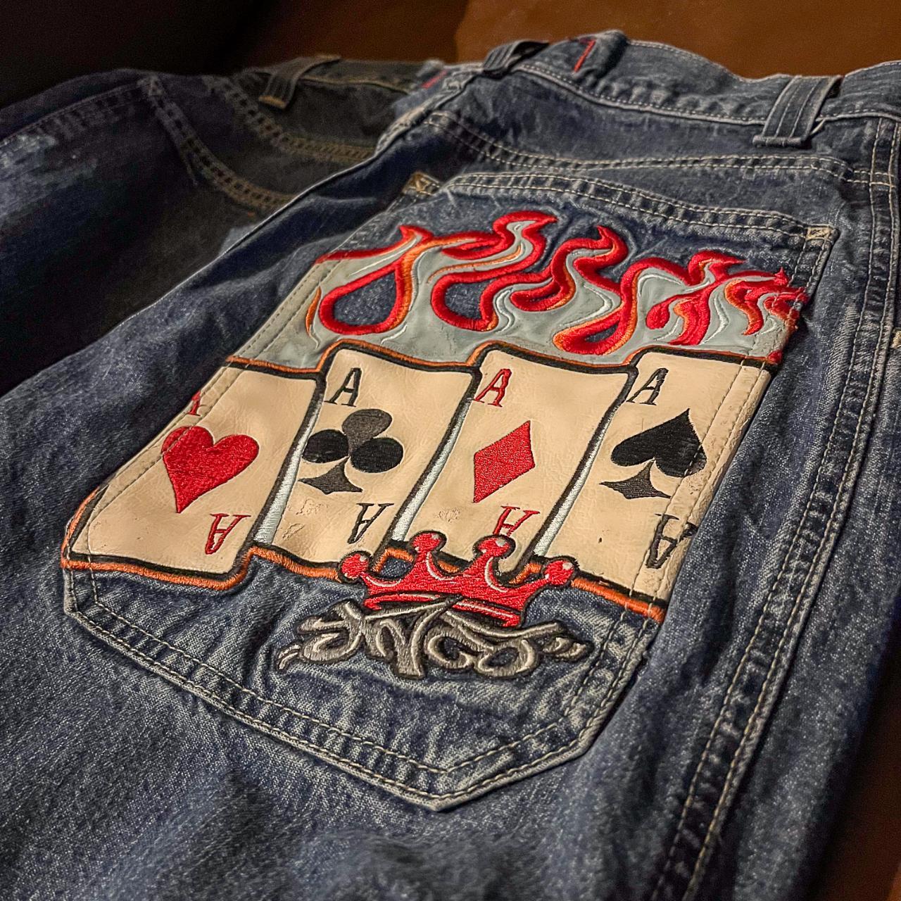 JNCO JEANS FLAMING ACES DM BEFORE BUYING 1990's... | Depop