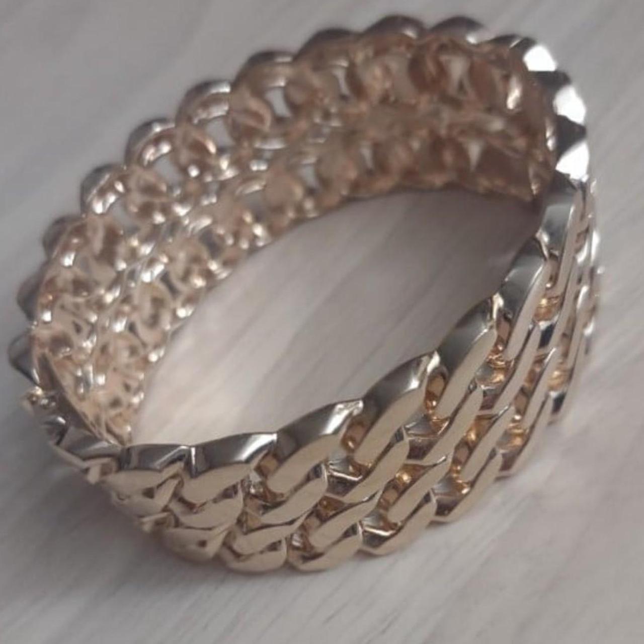 Zara Gold Chain Sculpted Bracelet Bangle Y2K Bling - Depop