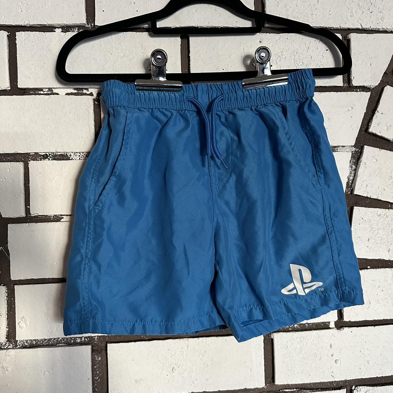 Boys Kids Blue PlayStation Shorts Size 9 I post all... - Depop
