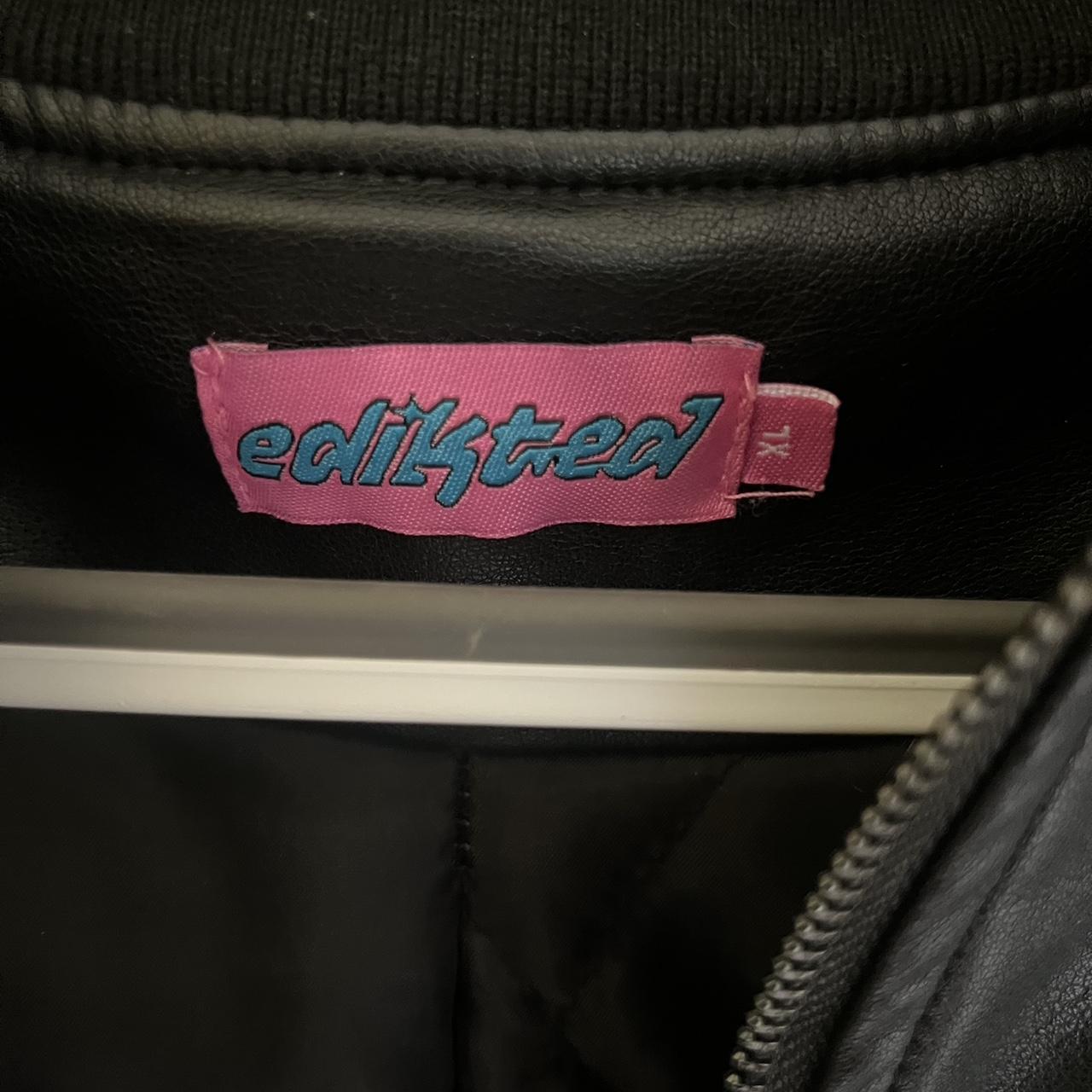 Edikted Black Leather Jacket. Size XL. Great... - Depop